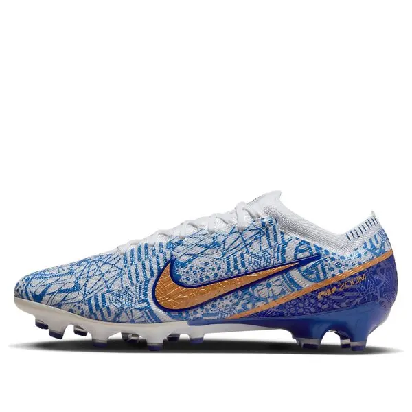Nike Zoom Mercurial Vapor 15 Elite Cr7 Ag Pro Azulejo Football Cleats - White/blue/gold