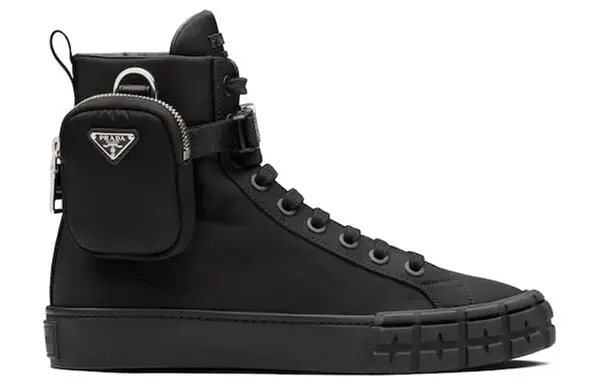 Prada Wheel Re-nylon High Top Sneakers