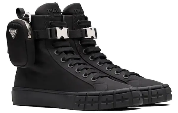 Prada Wheel Re-nylon High Top Sneakers