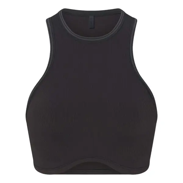 Nike X Skims Ribbed Seamless Racer Front Bra - Obsidian
