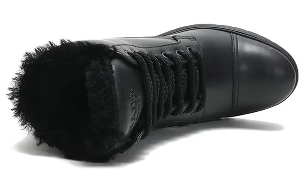 Prada Fur-lined Lace-up Ankle Boots