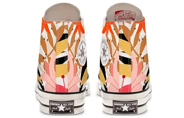 CONVERSE Chuck 70 High Top Sneakers With Vintage Floral Print - White/pink/orange