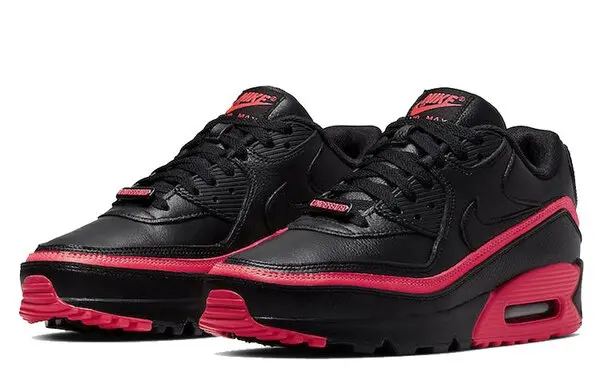 Nike Undefeated X Air Max 90 "black Solar Red" Sneakers - Black/solar Red