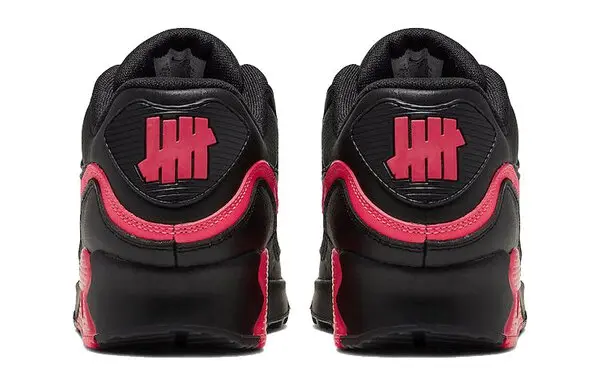 Nike Undefeated X Air Max 90 "black Solar Red" Sneakers - Black/solar Red