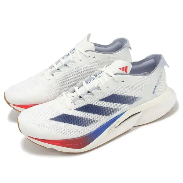 Adidas Adizero Boston Sneakers - Core White/dark Blue/pure Ruby