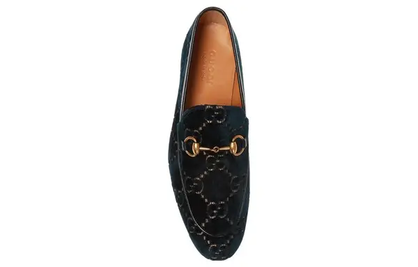 Gucci Jordaan Gg Loafer Velvet - Blue