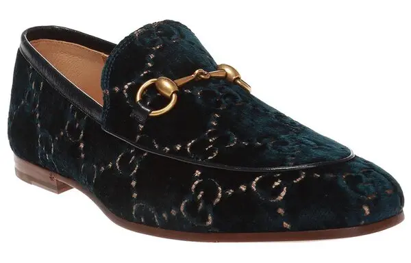 Gucci Jordaan Gg Loafer Velvet - Blue