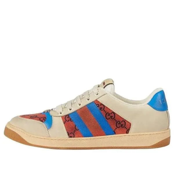 Gucci Screener Gg Canvas Low Top Sneakers - Blue/white