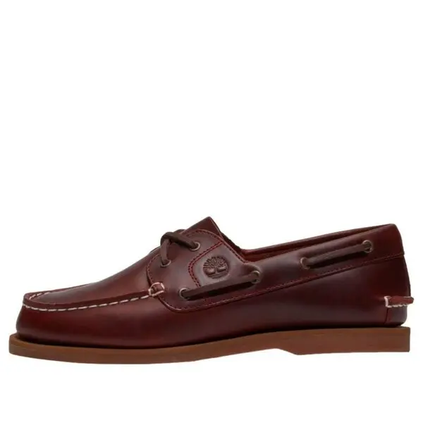 Timberland Classic Boat Full Grain Leather Shoes - Burgundy