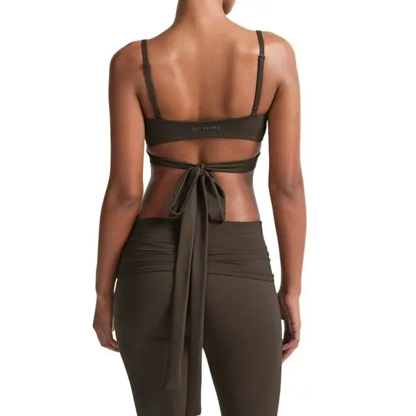 Nike X Skims Matte Wrap Front Bra - Dark Sepia