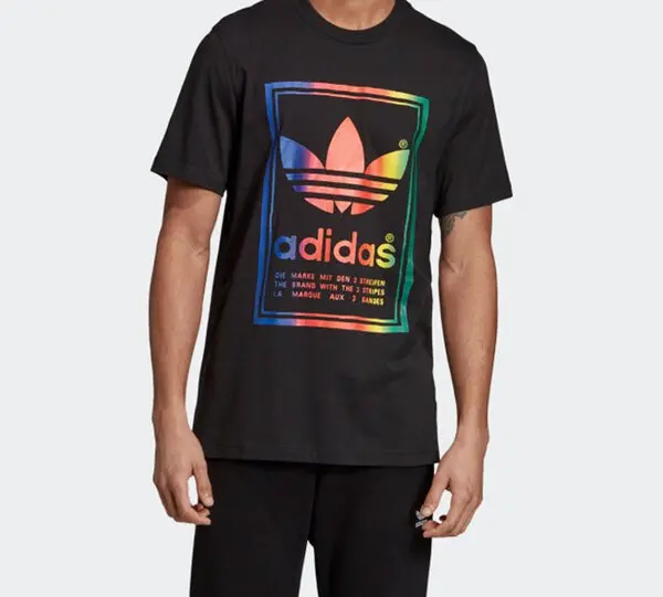 Adidas Originals Vintage Tee Multi-color Gradient Logo Short Sleeve