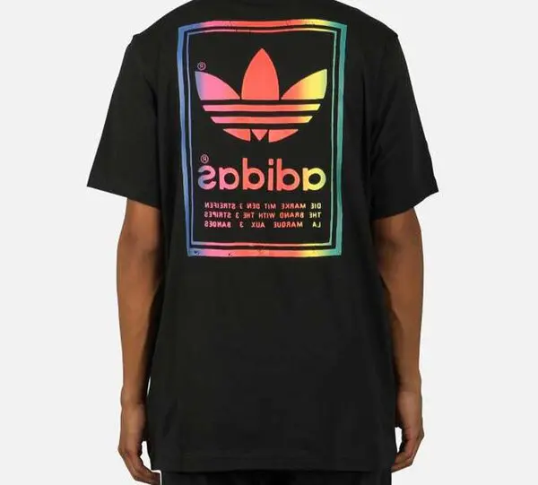 Adidas Originals Vintage Tee Multi-color Gradient Logo Short Sleeve