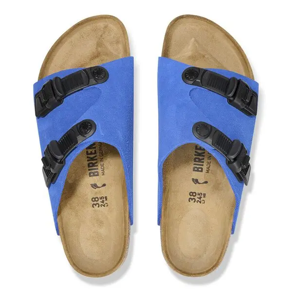 BIRKENSTOCK Zrich Tech Suede Leather Sandals - Blue/black/tan