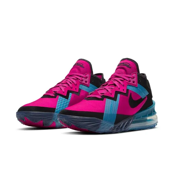 Nike Lebron 18 Low "neon Nights - Black/pink/blue