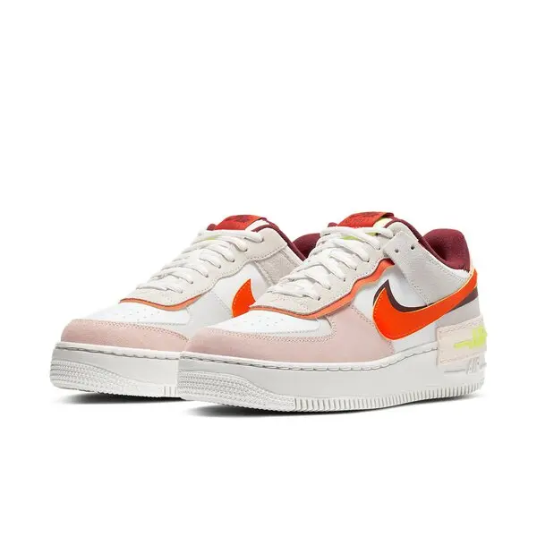 Nike Force 1 Shadow Sneakers - White/orange/pink