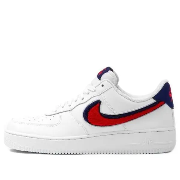 Nike Force 1 '07 Lv8 Chenille Swoosh Sneakers - White/blue/red