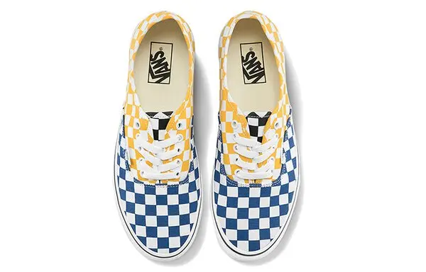 VANS Authentic Sidewall Palm Tree Checkerboard Low Top Sneakers