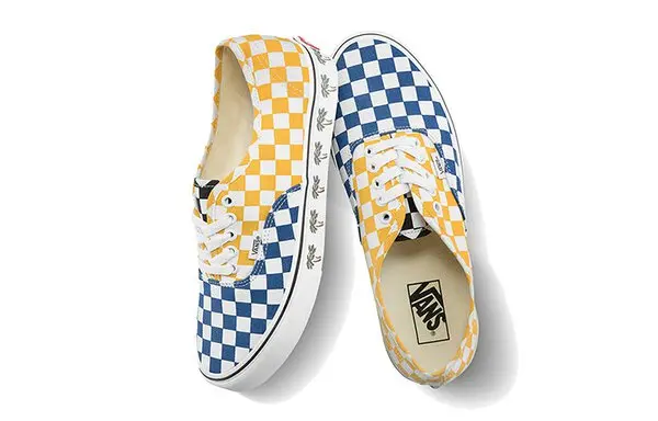 VANS Authentic Sidewall Palm Tree Checkerboard Low Top Sneakers