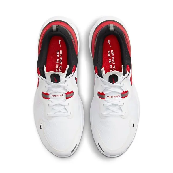 Nike React Miler Athletic Sneakers - White/red/black