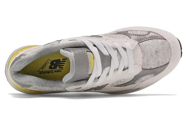NEW BALANCE 992 Made In Usa "white Cyclone - Gray/white/yellow