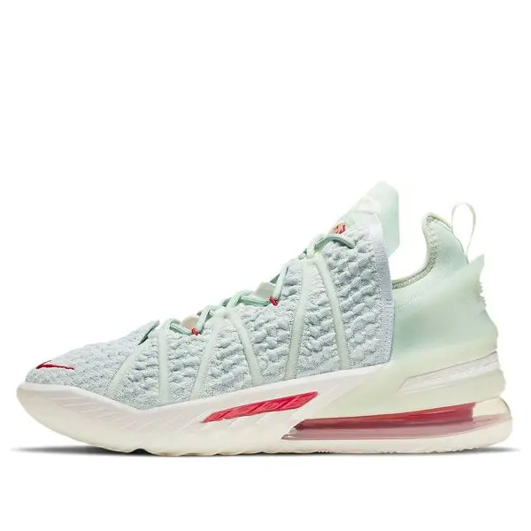 Nike Lebron 18 Ep "empire Jade" Mid Top Sneakers - White/gold/red