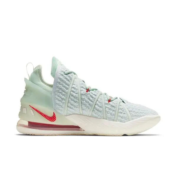Nike Lebron 18 Ep "empire Jade" Mid Top Sneakers - White/gold/red