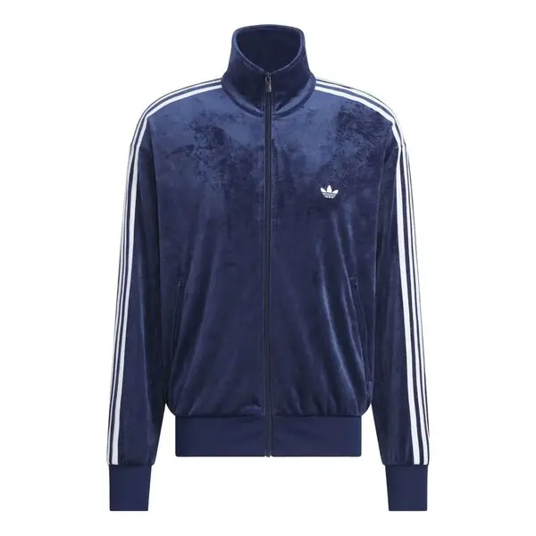 Adidas Velour Firebird Track Jacket - Night Indigo