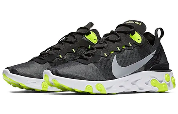 Nike React Element 55 Sneakers - Black/wolf Grey/volt