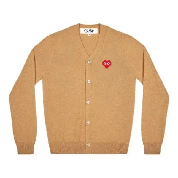 Play Comme Des Garcon Cardigan With Emblem - Beige