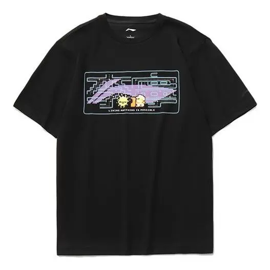 LI-NING Big Logo Graphic T-shirt 'black - Black/multi-color