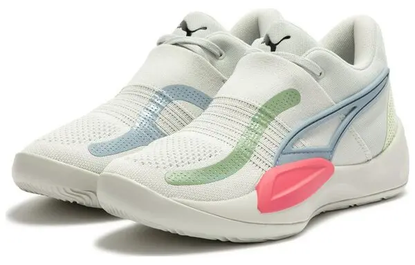 PUMA Rise Nitro Basketball Sneakers - White/gray