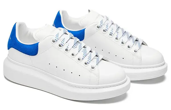 Alexander McQueen Oversized Lace-up Sneakers - White/blue