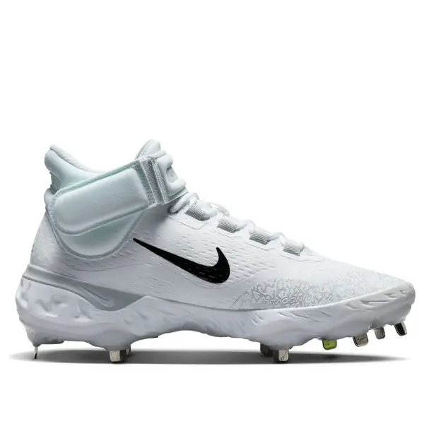Nike Alpha Huarache Elite 4 Mid Baseball Cleats - Whitegrey