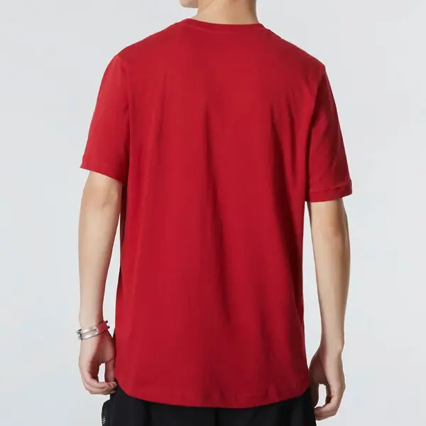 Adidas Oe Tee Alphabet Pattern Round Neck Short Sleeve Wine Red T-shirt