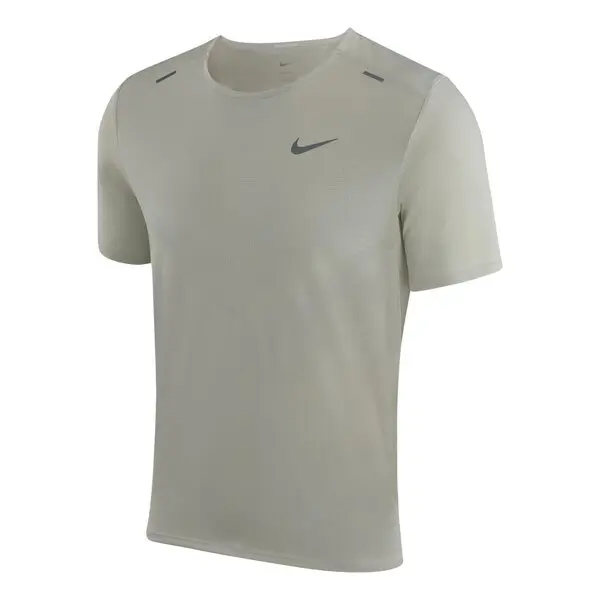 Nike Dri-fit Rise 365 Breathable Soft Solid Color Running Short Sleeve Light Bone T-shirt - Multi-color