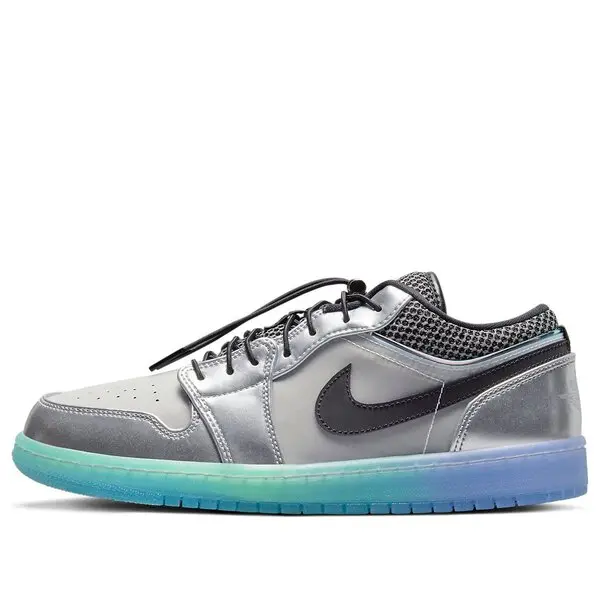 JORDAN 1 Low Se Metallic Silver Gradient - Silver/grey/black