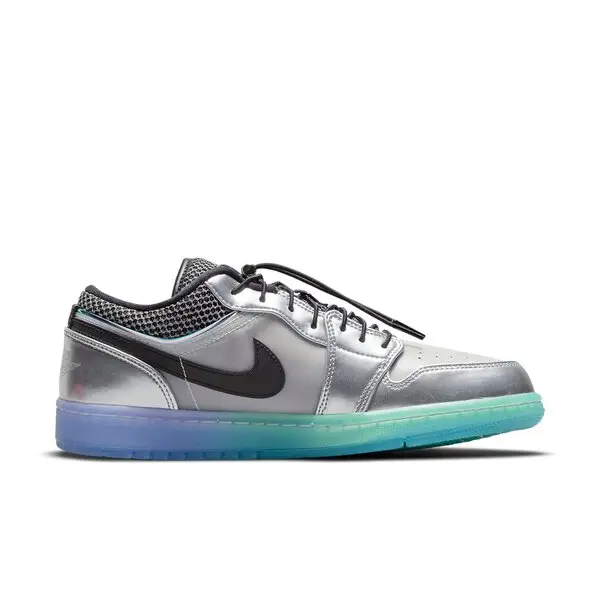 JORDAN 1 Low Se Metallic Silver Gradient - Silver/grey/black
