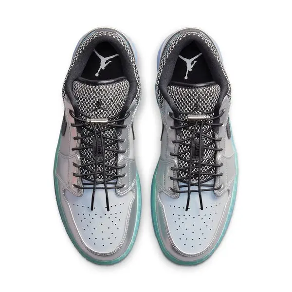 JORDAN 1 Low Se Metallic Silver Gradient - Silver/grey/black