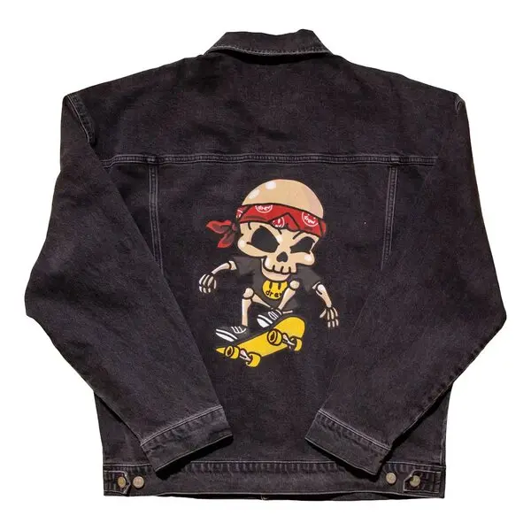 Drew House Embroidered Denim Trucker Jacket - Black