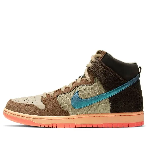 Nike X Concepts Sb Dunk High Pro Skateboard Sneakers - Brown/green