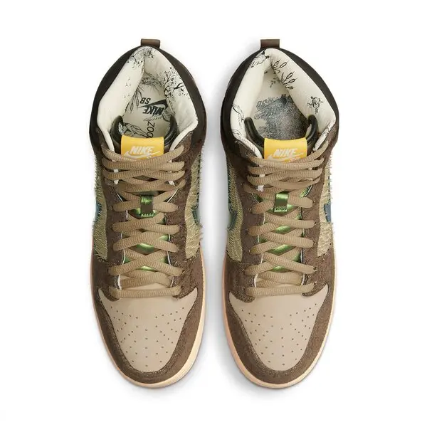 Nike X Concepts Sb Dunk High Pro Skateboard Sneakers - Brown/green
