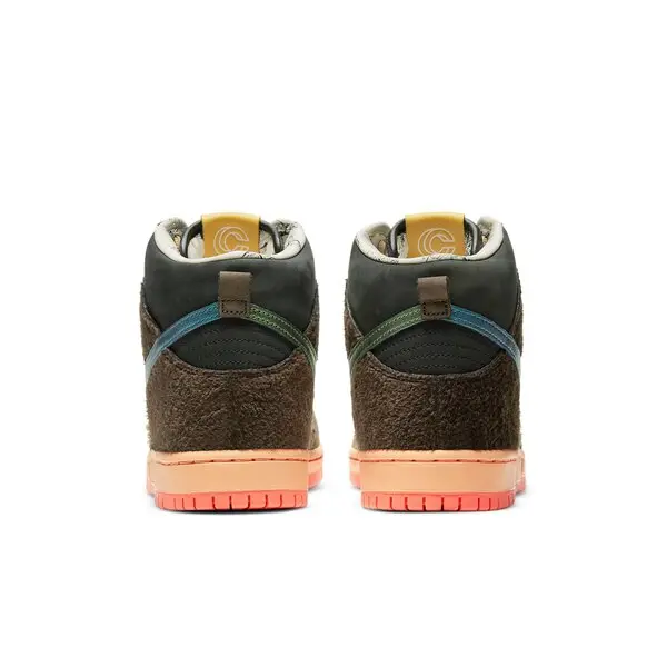 Nike X Concepts Sb Dunk High Pro Skateboard Sneakers - Brown/green