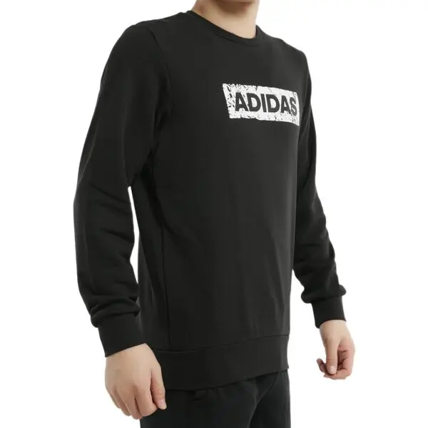 Adidas Printed Alphabet Crewneck Long Sleeve Pullover