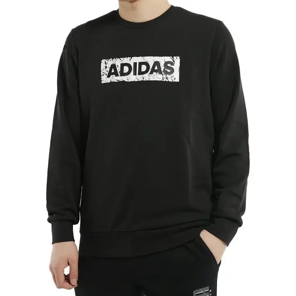 Adidas Printed Alphabet Crewneck Long Sleeve Pullover