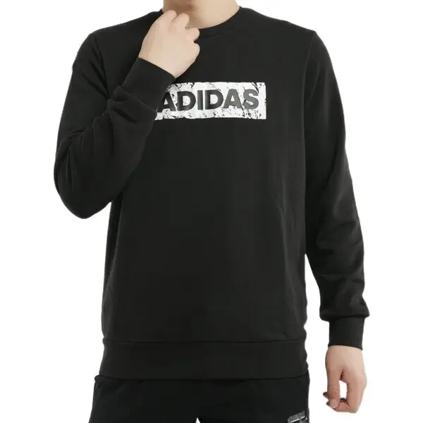 Adidas Printed Alphabet Crewneck Long Sleeve Pullover