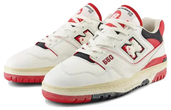 NEW BALANCE 550 Sneakers - White/red/black