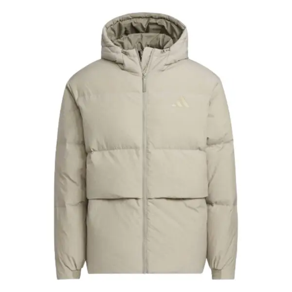 Adidas Down Jacket With Adjustable Hood And Hem - Beige