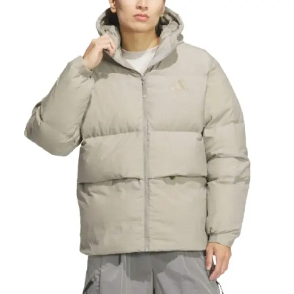 Adidas Down Jacket With Adjustable Hood And Hem - Beige