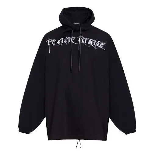 Balenciaga Femme Fatale Oversized Hoodie - Black