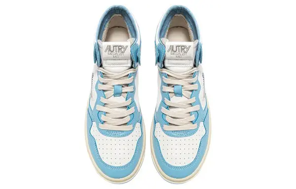 AUTRY Medalist Mid Leather Sneakers - White/blue